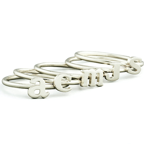 Sterling Silver Monogram Rings For Women | semashow.com